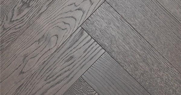 Graphite Grey Oak Herringbone Engineered Wood Flooring 18mm x 80mm ...