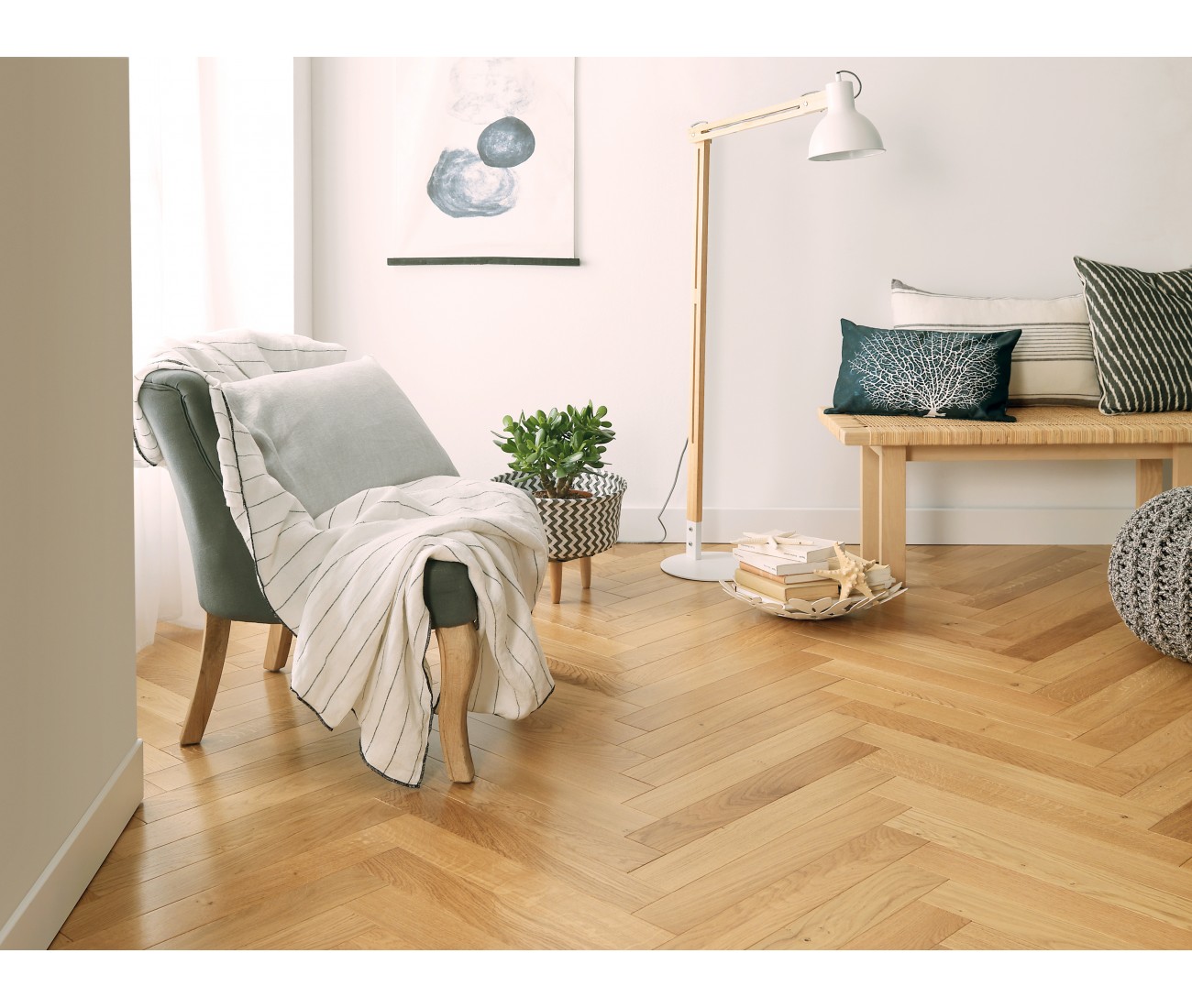 Amber Oak Herringbone Engineered European Classic Flooring 18mm x 90mm ...