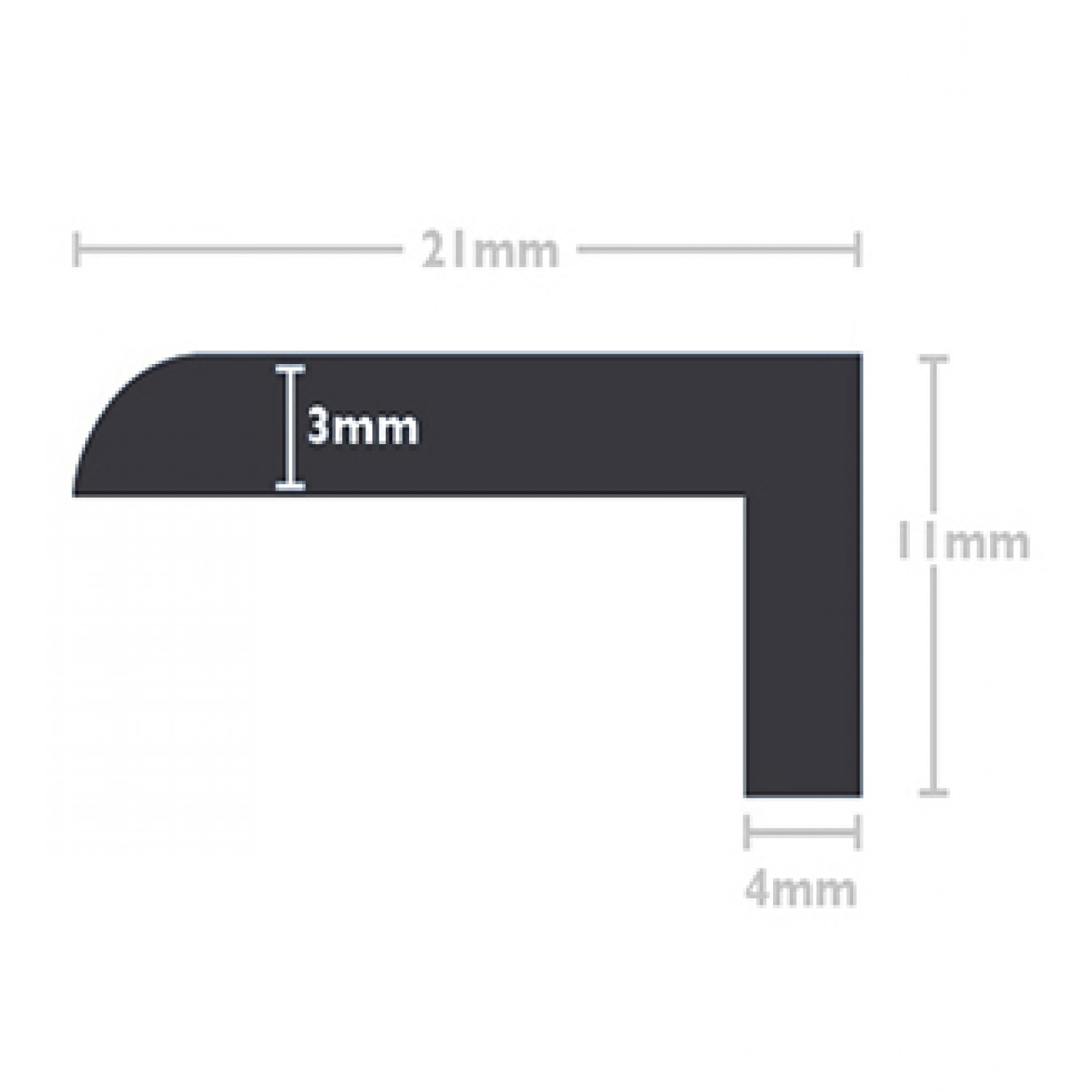 Light Grey WPC L-Shape Nosing- 2.2m